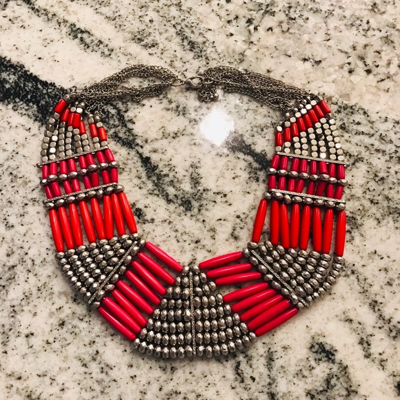 Accessories | New Red Silver Necklace | Poshmark